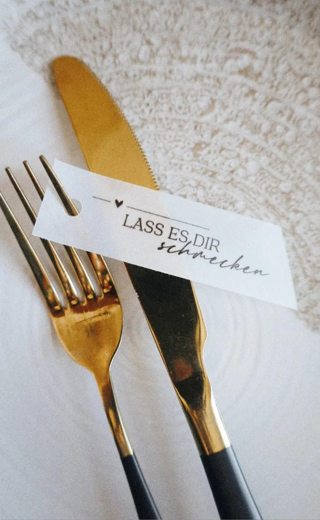 10x Cutlery Tags "enjoy Your Meal" Place Cards, Table Cards - Etsy
