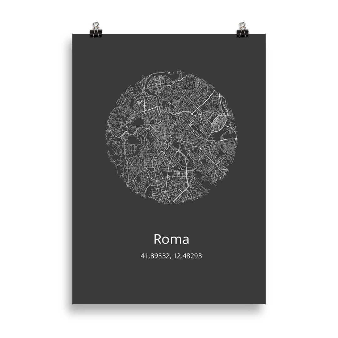 Roma Map Poster Rome Street Network Map Poster - Etsy