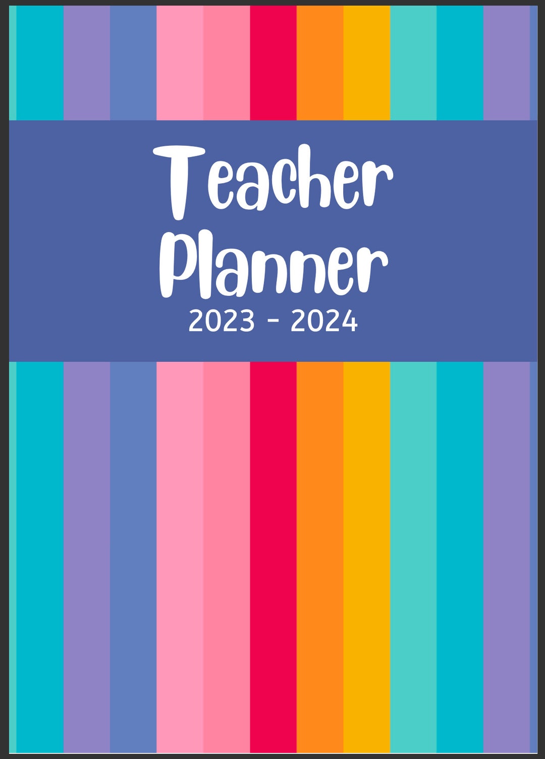 Vibrant Pastel Annual Teacher Planner 2023/24 - Etsy