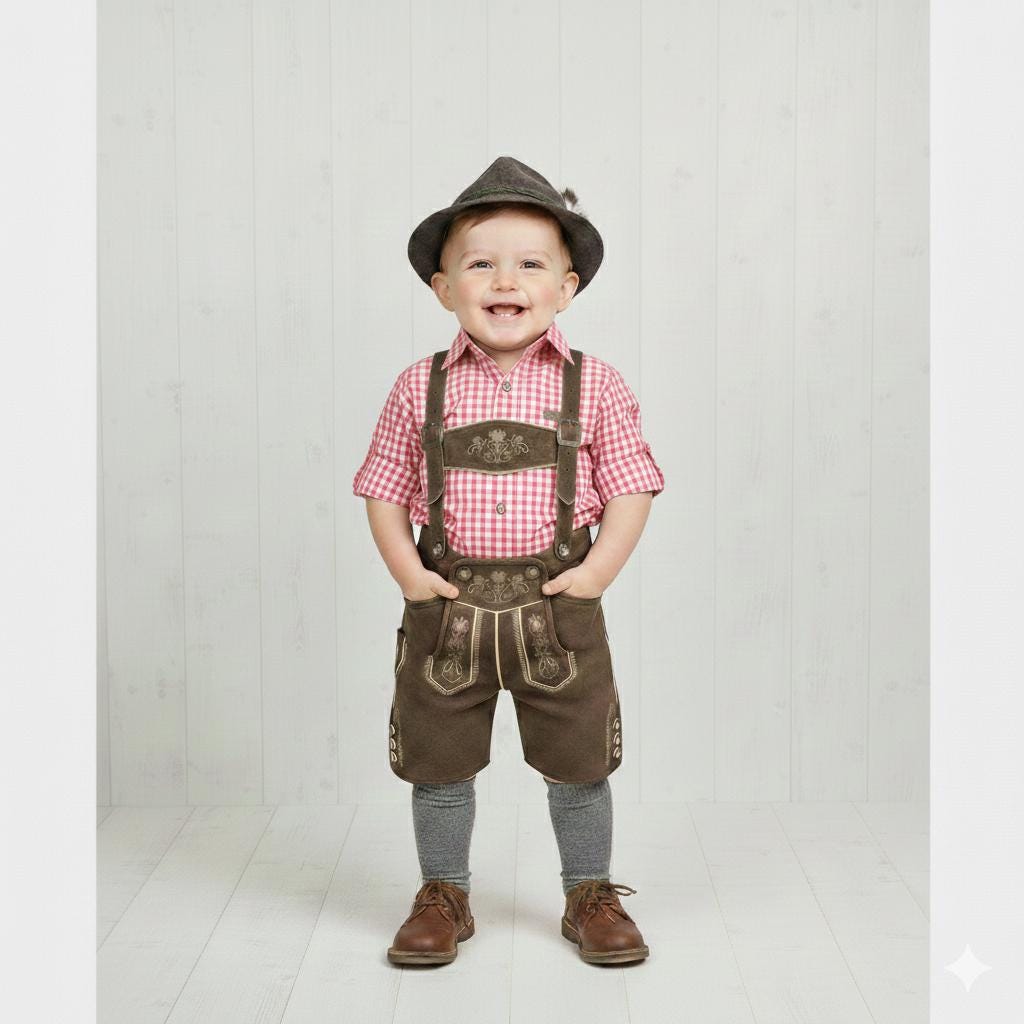 Authentic Kids Lederhosen Set – Handmade Bavarian Suede Shorts With ...