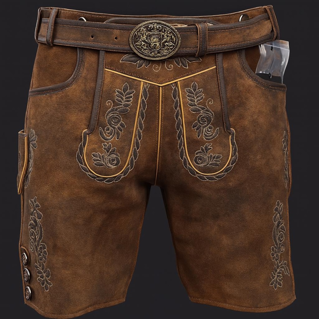 Bavarian Lederhosen for Men – Brown Suede Leather Shorts With ...