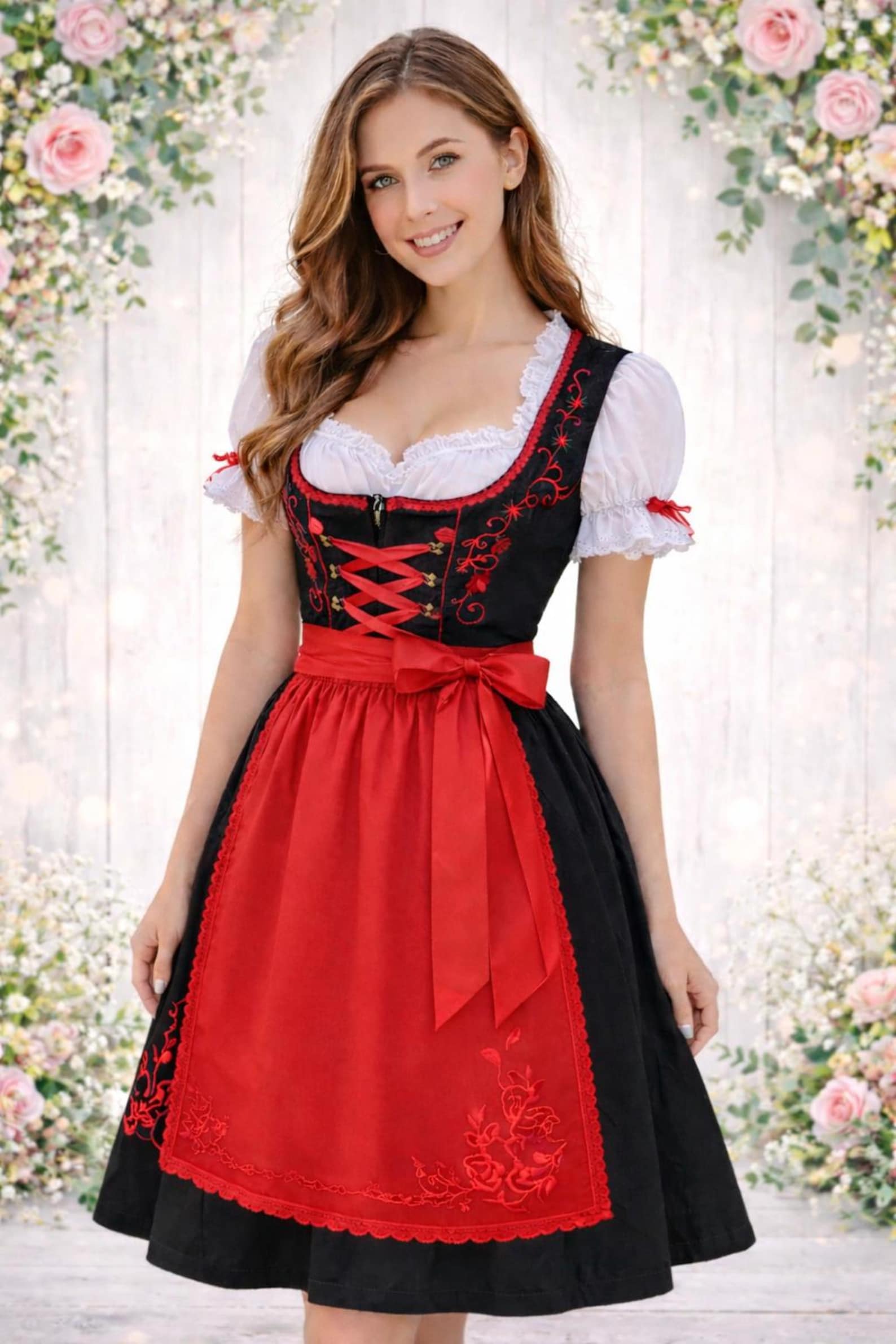Women’s Bavarian Dirndl Dress | Traditional German Oktoberfest Outfit ...