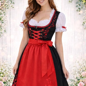 Women’s Bavarian Dirndl Dress | Traditional German Oktoberfest Outfit ...
