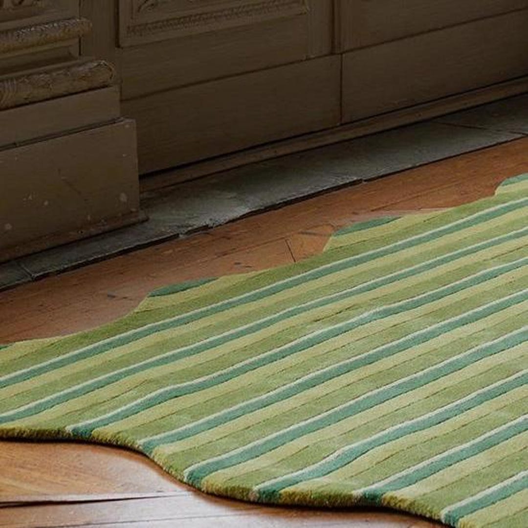 Scallop Hand Tufted Rug Lime Green Woolen Handmade Area Rug Carpet for ...