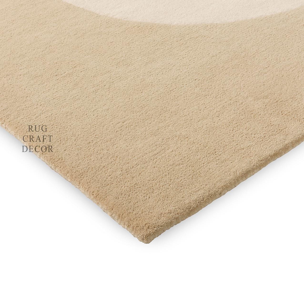Modern Beige White Area Rug, Minimalist High Quality Rug for Living ...
