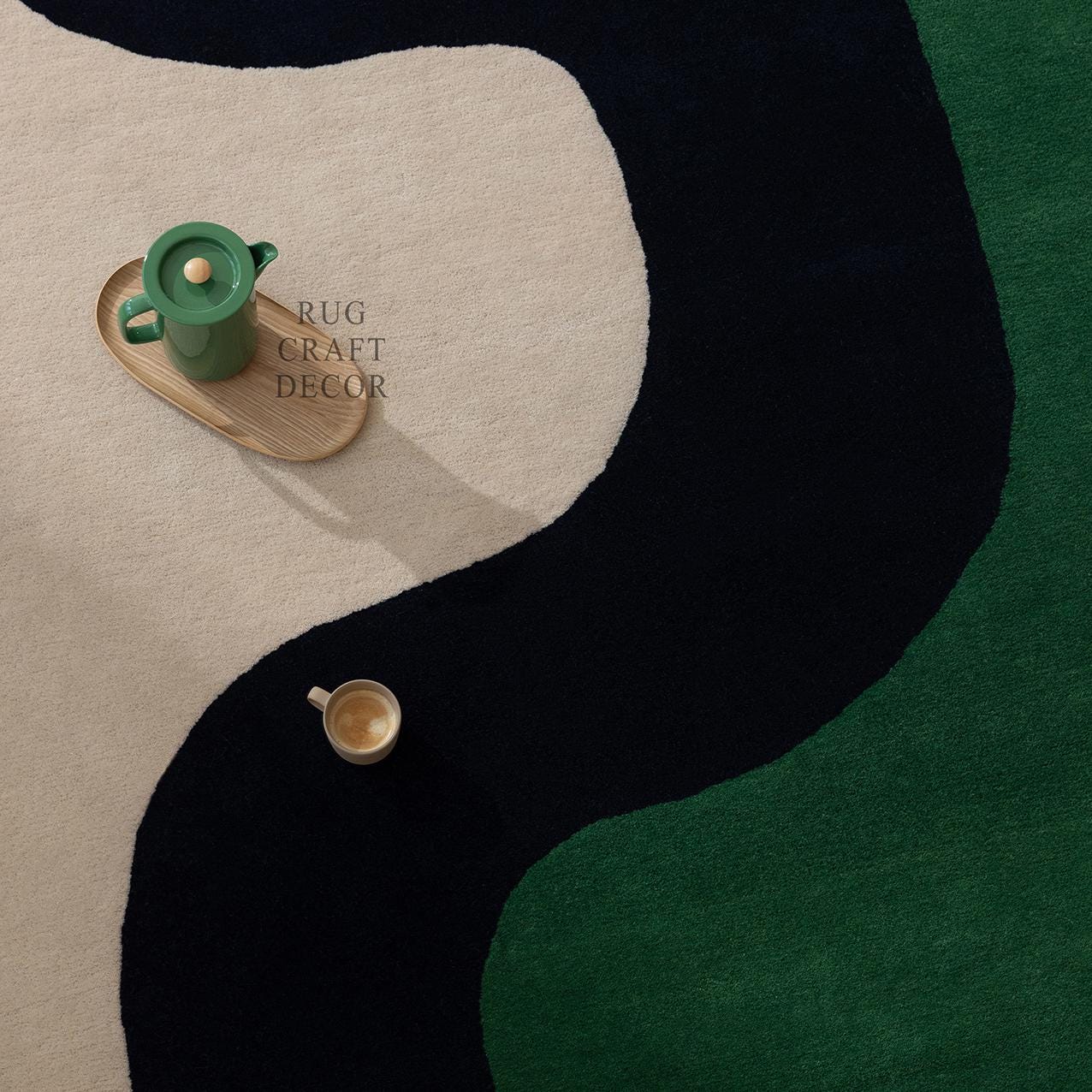 Modern Beige White Area Rug, Minimalist High Quality Rug for Living ...