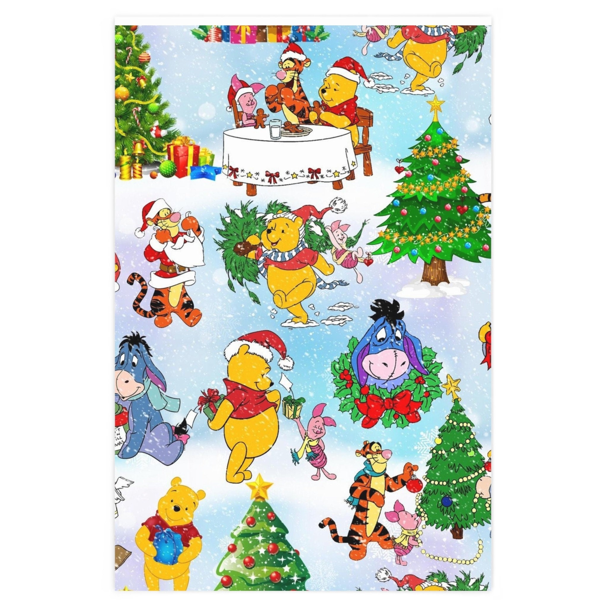 Winnie Pooh Christmas Gift Wrap, Winnie the Pooh Wrapping Paper, Pooh ...