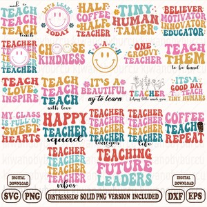 RETRO TEACHER PNG Svg Bundle, School Svg, Teach Svg, Back to School Svg ...