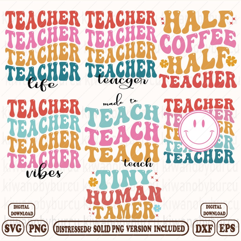 RETRO TEACHER PNG Svg Bundle, School Svg, Teach Svg, Back to School Svg ...