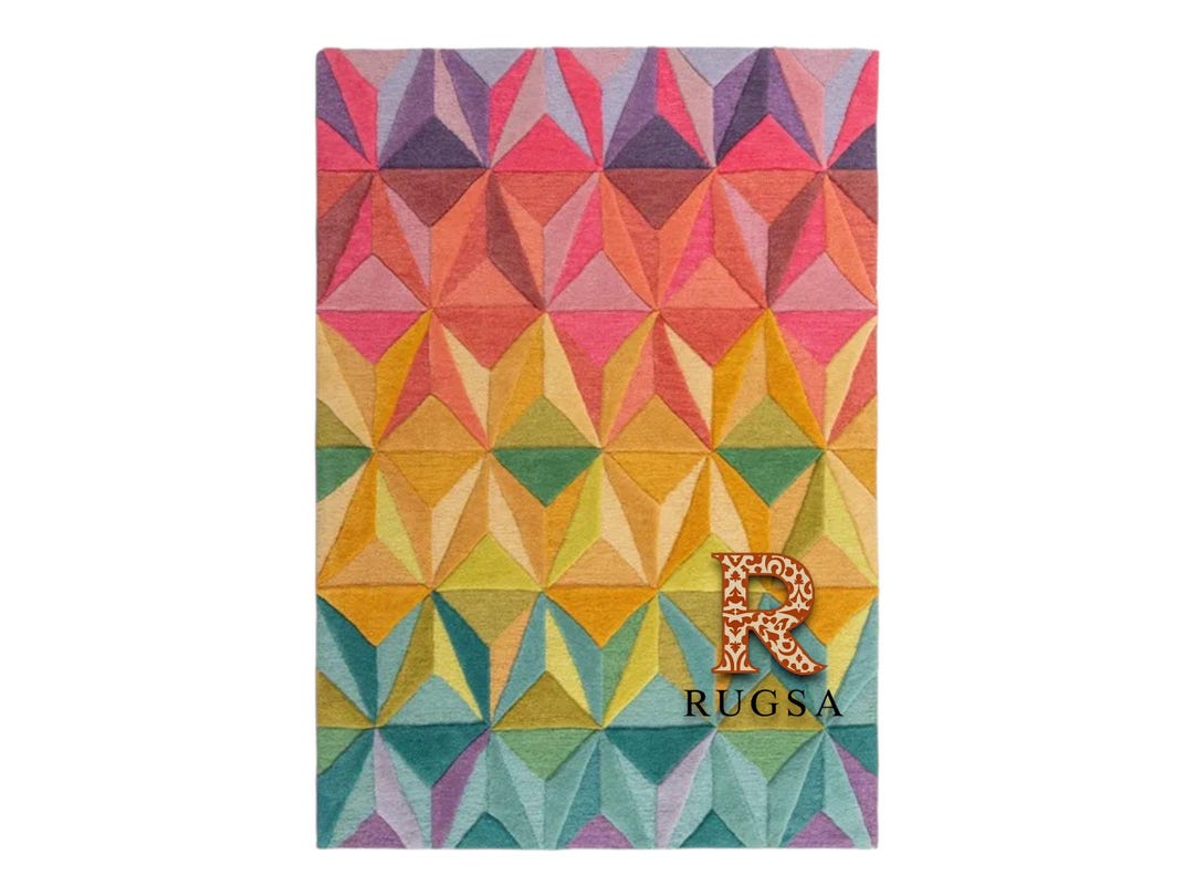 Hand Tuft Rug Abstract Cut and Loop Pile Area Tufted Rug Custom Tufted ...