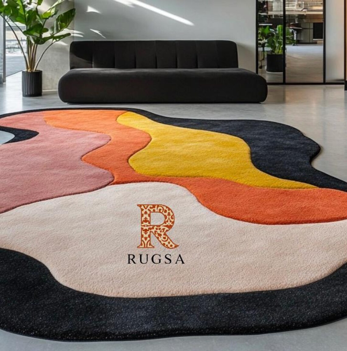 Hand Tuft Rug Irregular Shape Area Tufted Rug, Custom Handmade Rug 100% ...