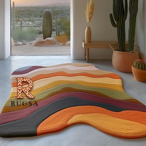 Hand Tuft Rug Irregular Shape Area Tufted Rug, Custom Handmade Rug 100% ...