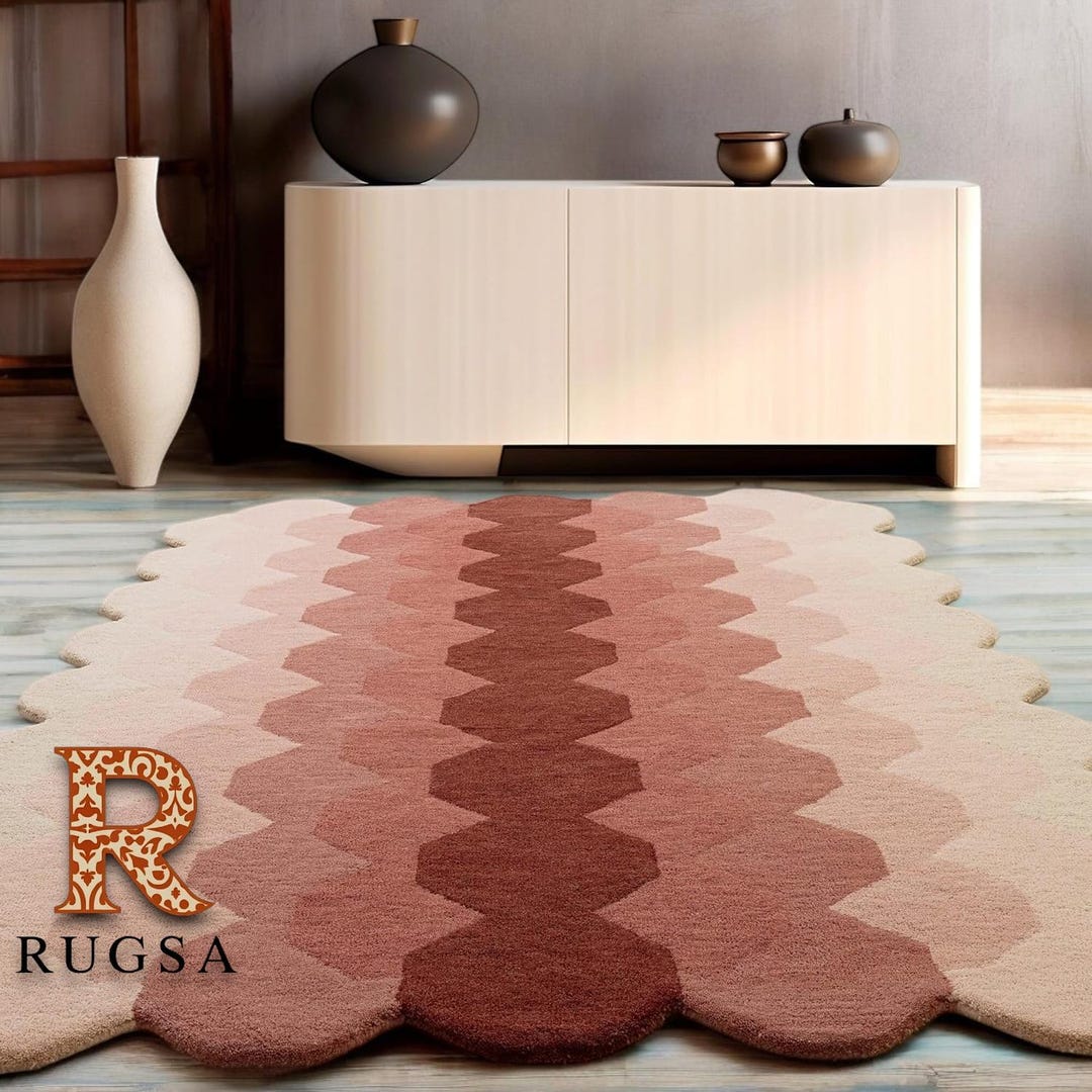 Hand Tuft Rug Irregular Shape Area Tufted Rug, Custom Handmade Rug 100% ...