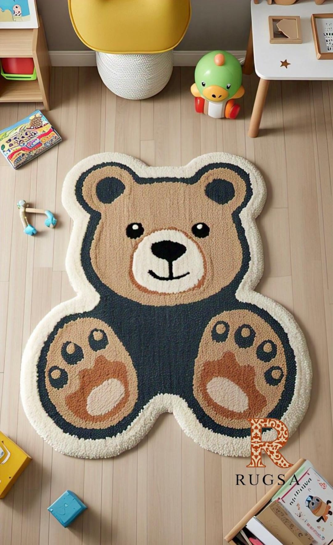 Hand Tuft Rug Graduation Bear Shape Area Tufted Rug, Custom Handmade ...