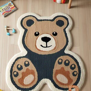 Hand Tuft Rug Graduation Bear Shape Area Tufted Rug, Custom Handmade ...