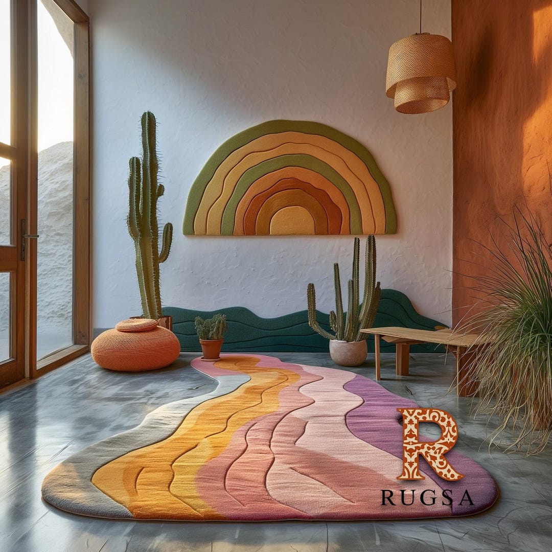 Hand Tuft Rug Irregular Shape Area Tufted Rug, Custom Handmade Rug 100% ...