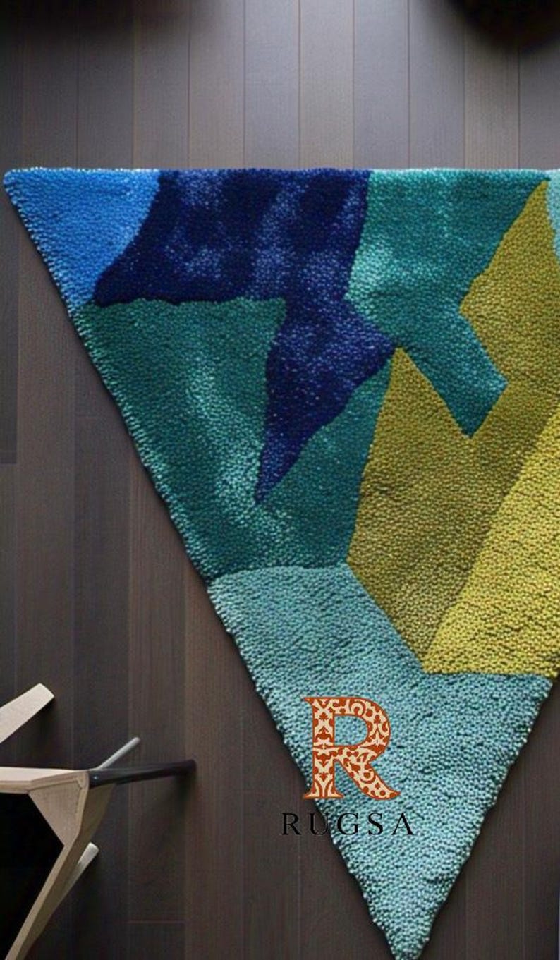 Hand-tufted Wool Rug: Triangular Geometric Area Rug - Etsy