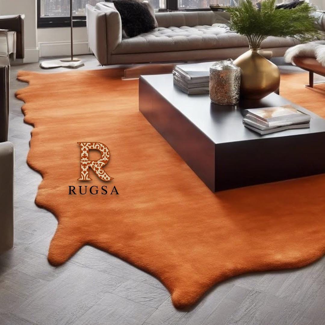 Hand Tuft Rug Irregular Shape Area Tufted Rug, Custom Handmade Rug 100% ...