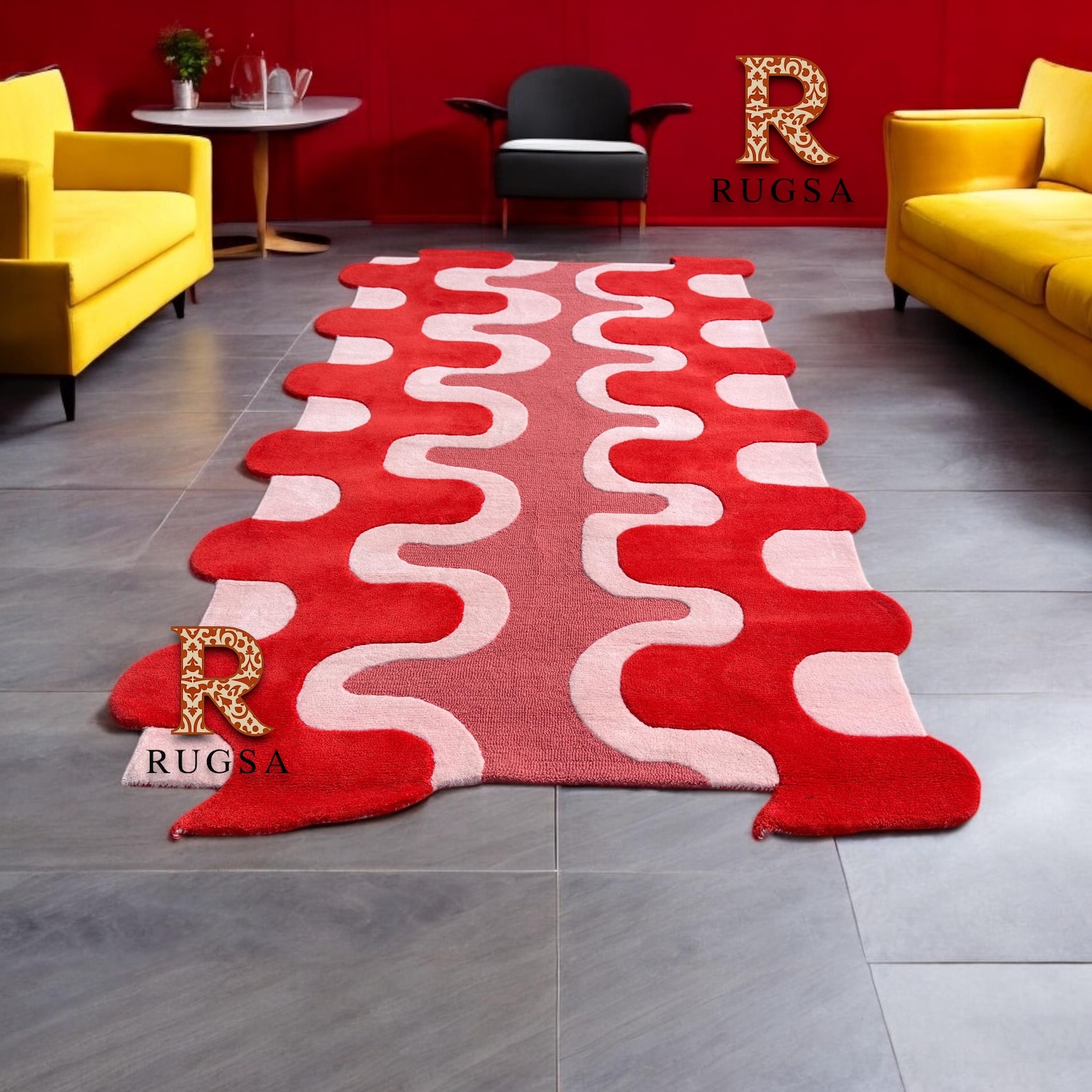 Hand Tuft Rug Irregular Shape Area Tufted Rug, Custom Handmade Rug 100% ...