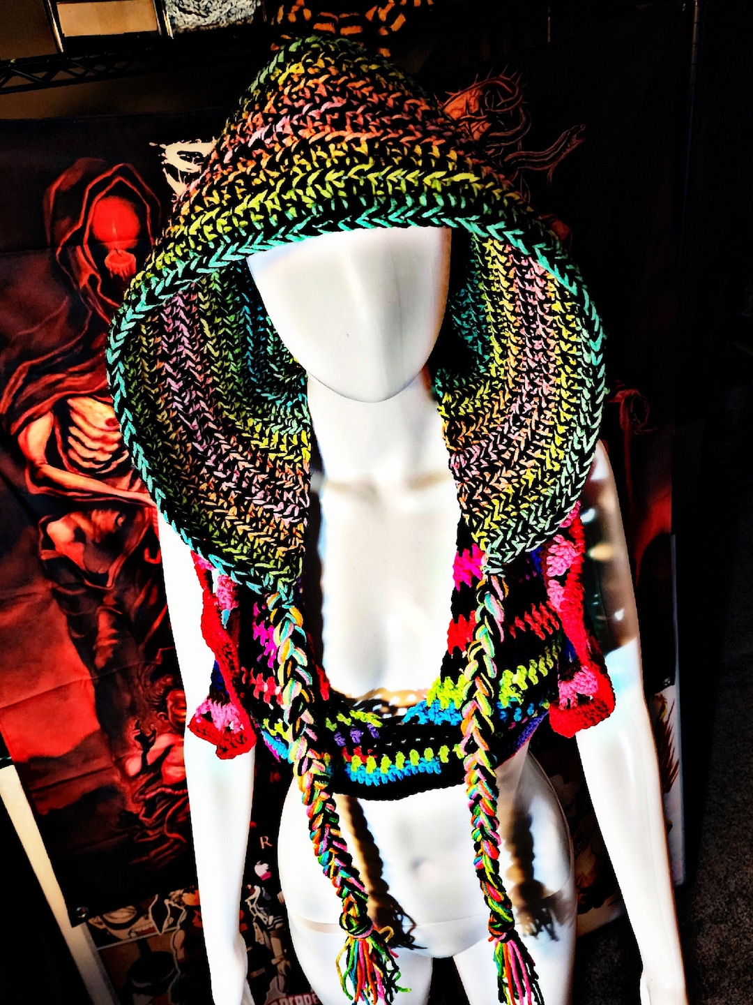 Rainbow Bright Druid Hood - Etsy