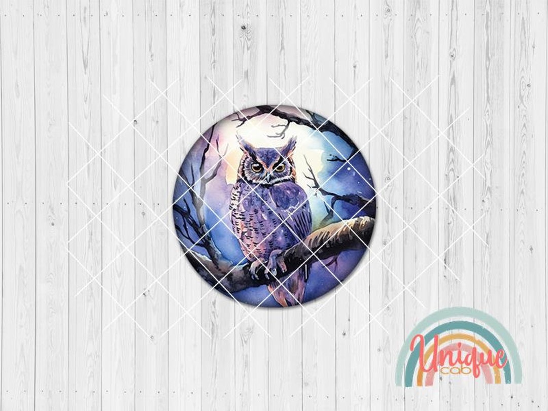 Motif Cabochon Owl Animals Feathers Night Watercolor - Cabochon Set ...