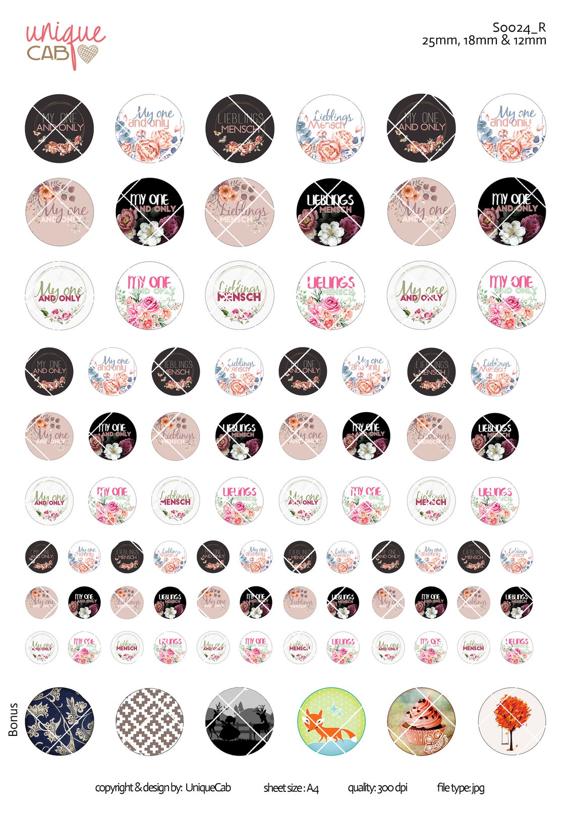 Digital Collage Cabochon Template Download Favorite Person Love 8 10 12 ...