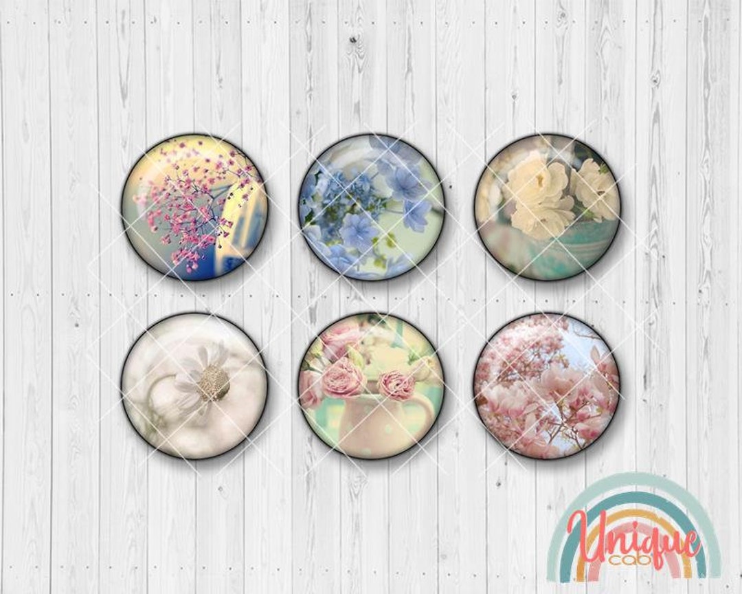 Glass Cabochons Baby's Breath Blossoms Flowers Peony - 8 10 12 14 16 18 ...