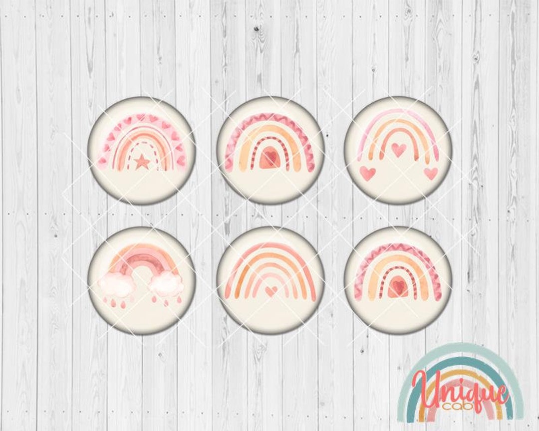 Motif Cabochon Rainbow Heart Star Clouds - Cabochon Set A4616 - Etsy