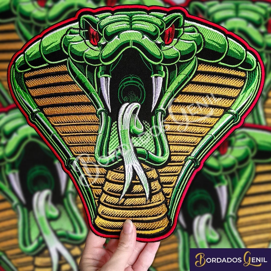 King Cobra Anaconda Snake Biker Large Back Patch on Vest, Sew Patch, Custom Patch, Embroidery ...