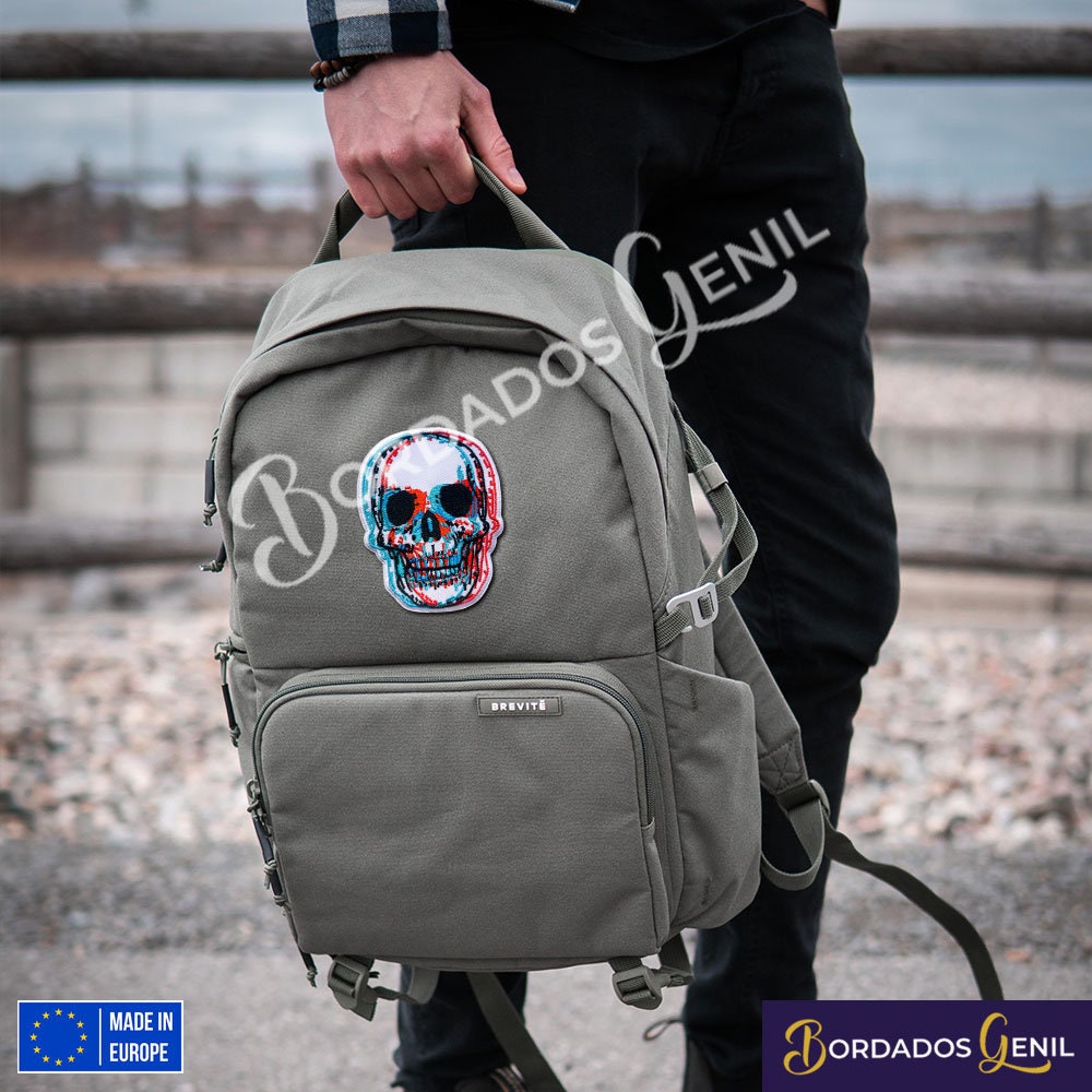 3D Skull Effect on Vest, Sew Patch, Custom Patch, Embroidery Patch ...