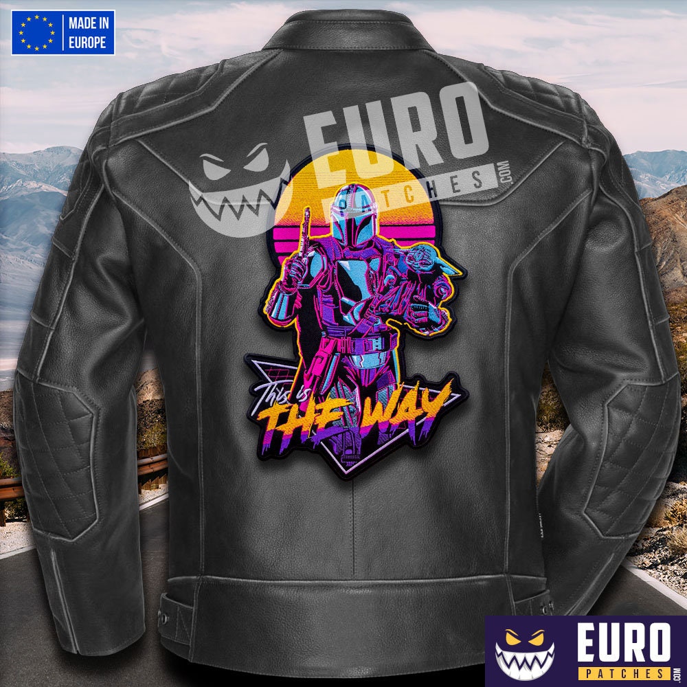 This is the Way Mandalorian Biker Large Back Patch on Vest, Sew Patch, Custom Patch, Embroidery ...