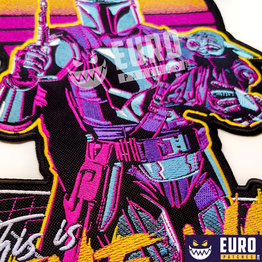 This is the Way Mandalorian Biker Large Back Patch on Vest, Sew Patch, Custom Patch, Embroidery ...