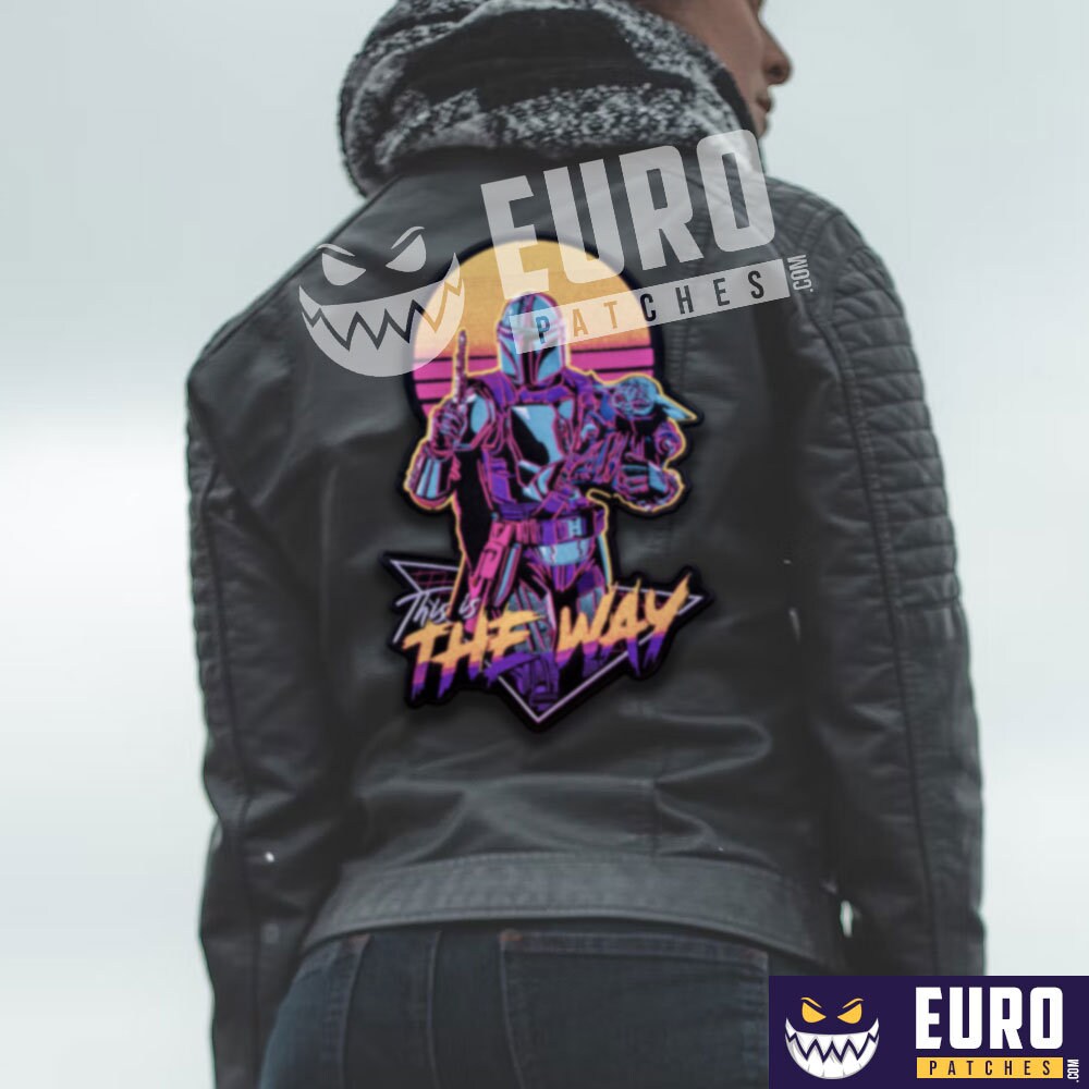 This is the Way Mandalorian Biker Large Back Patch on Vest, Sew Patch, Custom Patch, Embroidery ...