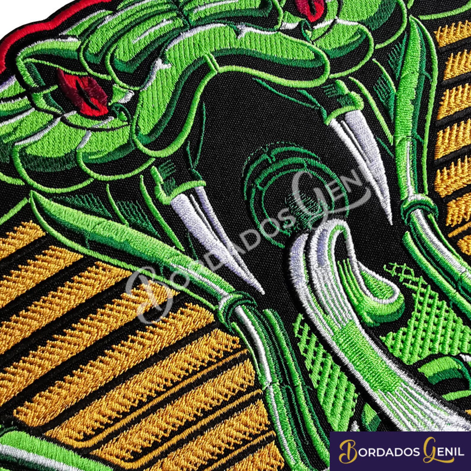 King Cobra Anaconda Snake Biker Large Back Patch on Vest, Sew Patch ...