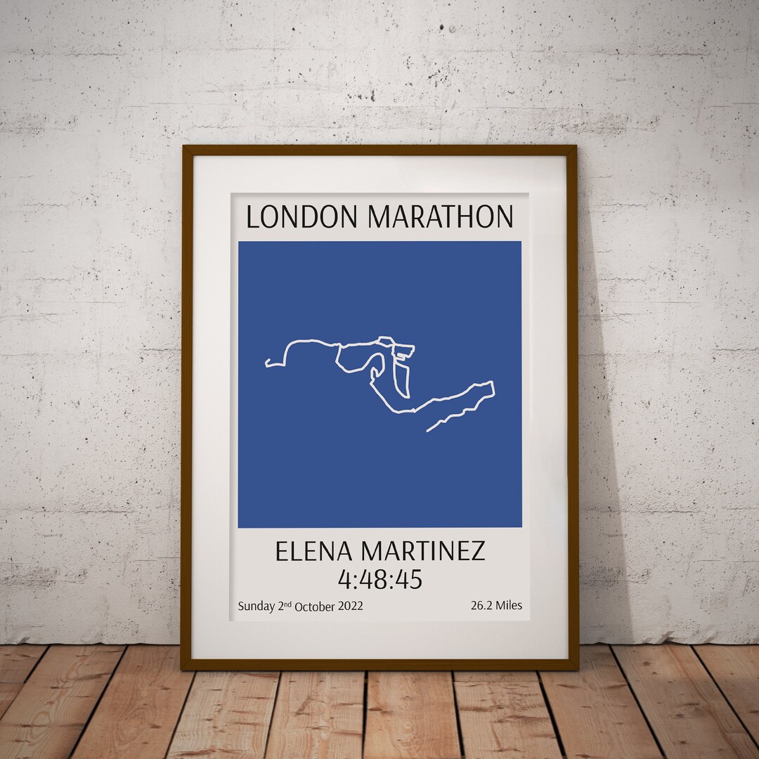Personalised London Marathon Route Map Minimalist Race Map, Gifts for ...