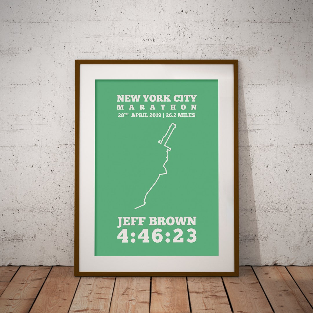 Personalised New York Marathon Route Map Minimalist Race Map, Gifts for ...