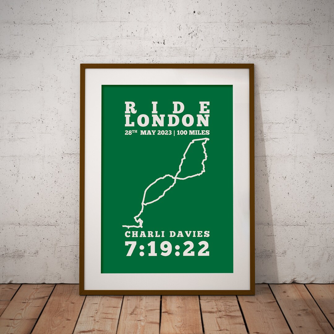 Personalised Ride London Route Map Gifts for Cyclists, Cycling Gift ...