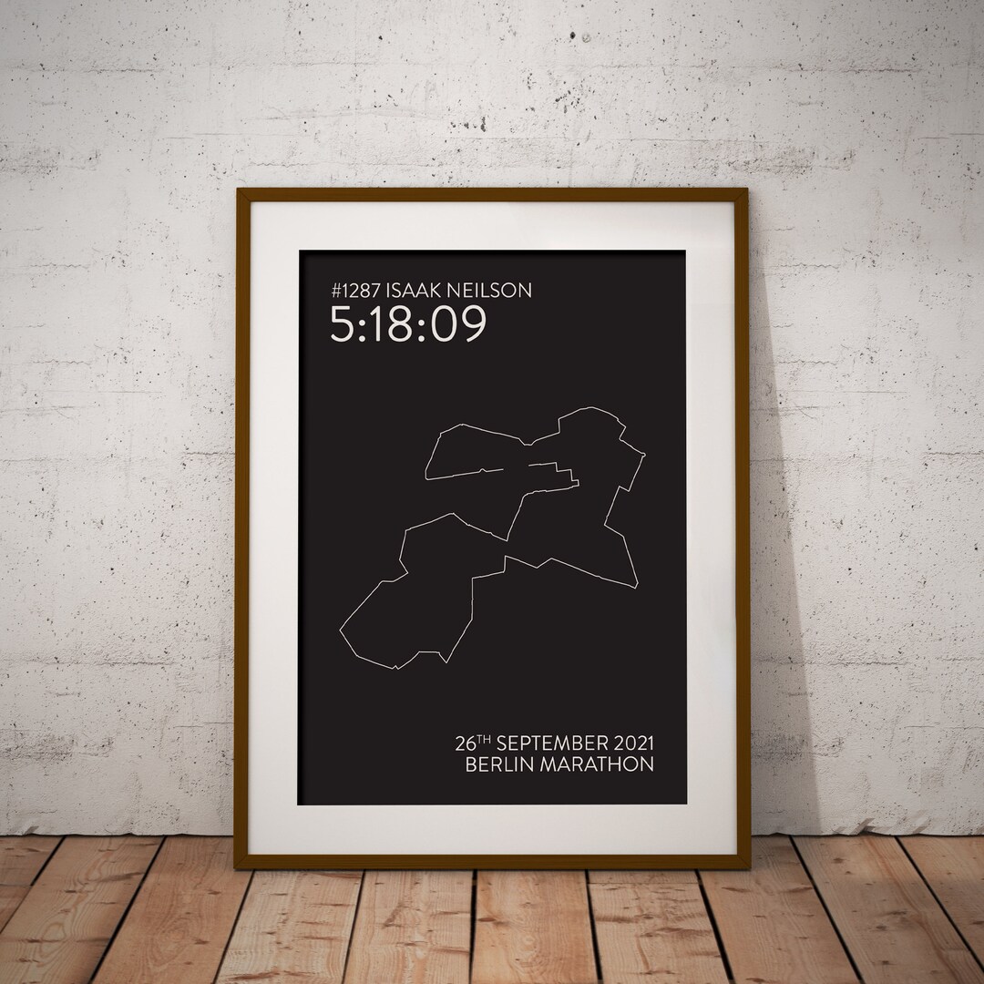 Personalised Berlin Marathon Route Map Minimalist Race Map, Gifts for ...