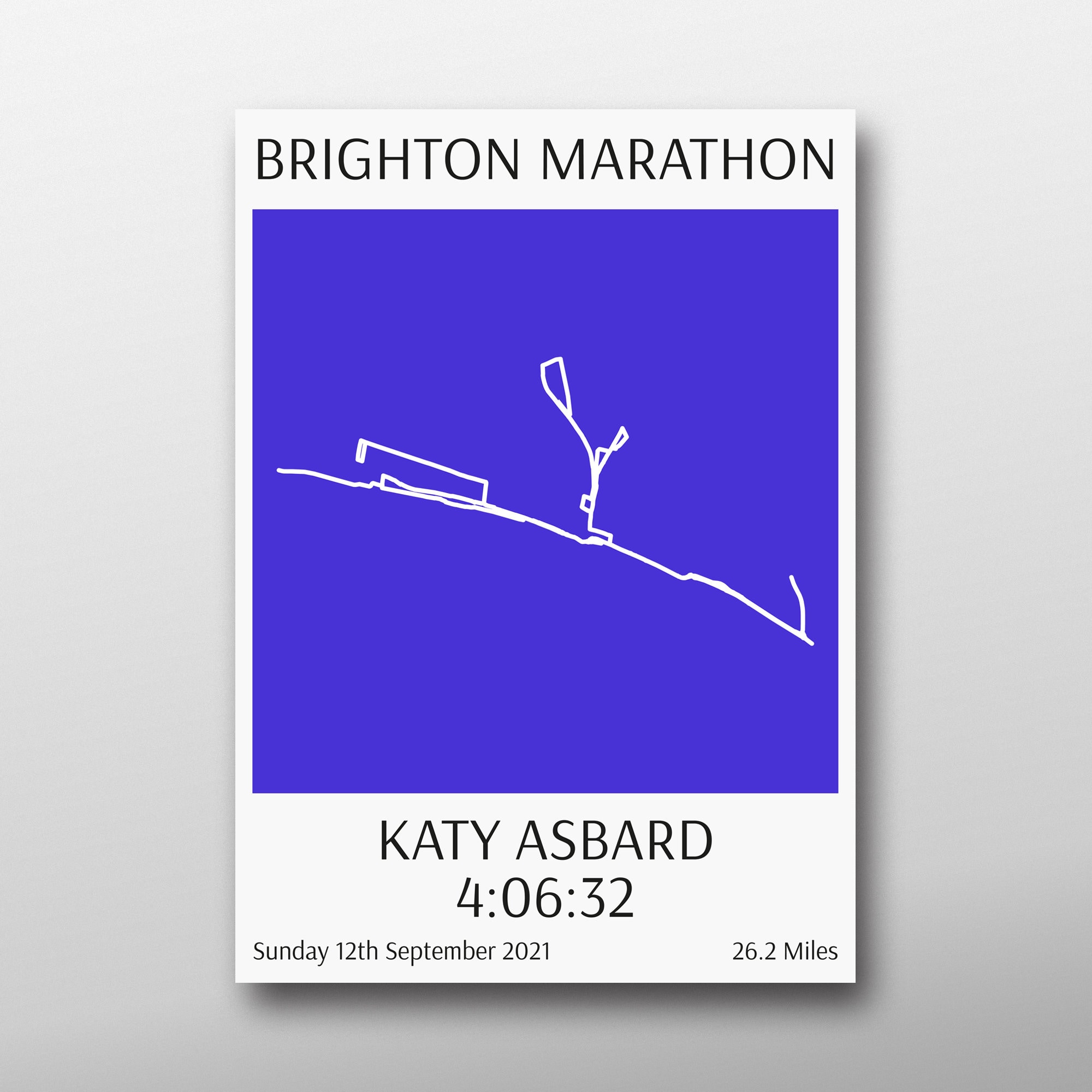 Personalised Brighton Marathon Route Map Minimalist Race Map, Gifts for ...