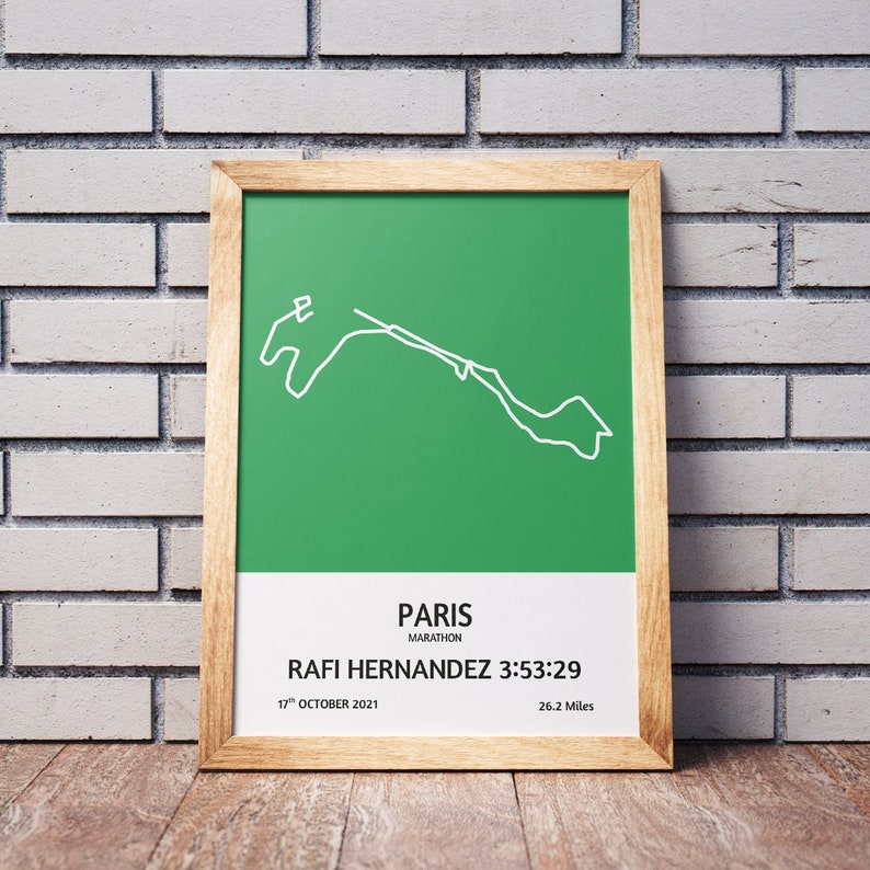 Personalised Paris Marathon Route Map Minimalist Race Map - Etsy