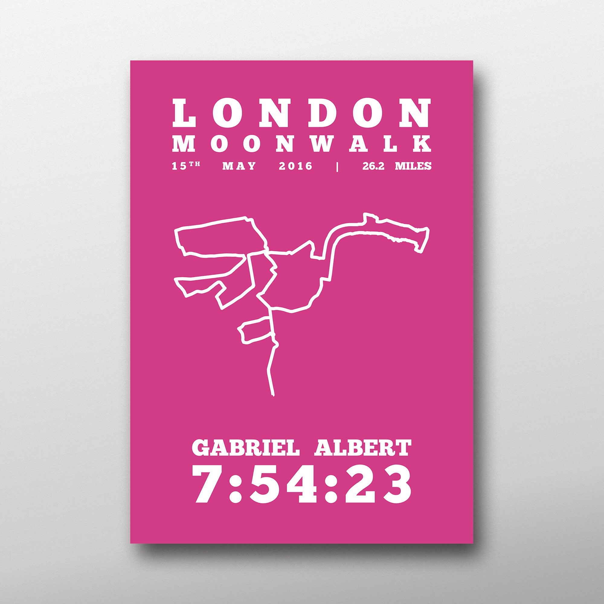 Personalised London Moonwalk Route Map Minimalist Race Map, Gifts for ...