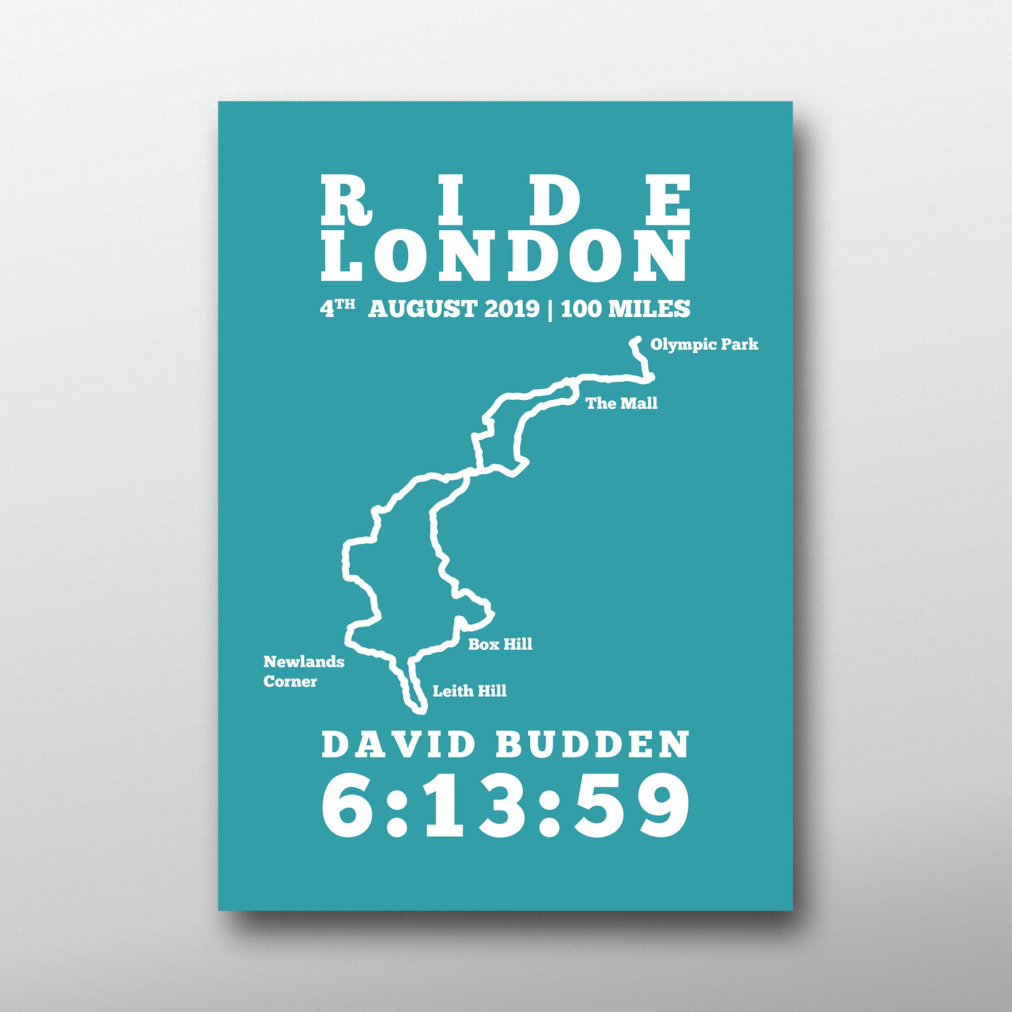 Personalised Ride London Route Map Gifts for Cyclists, Cycling Gift ...