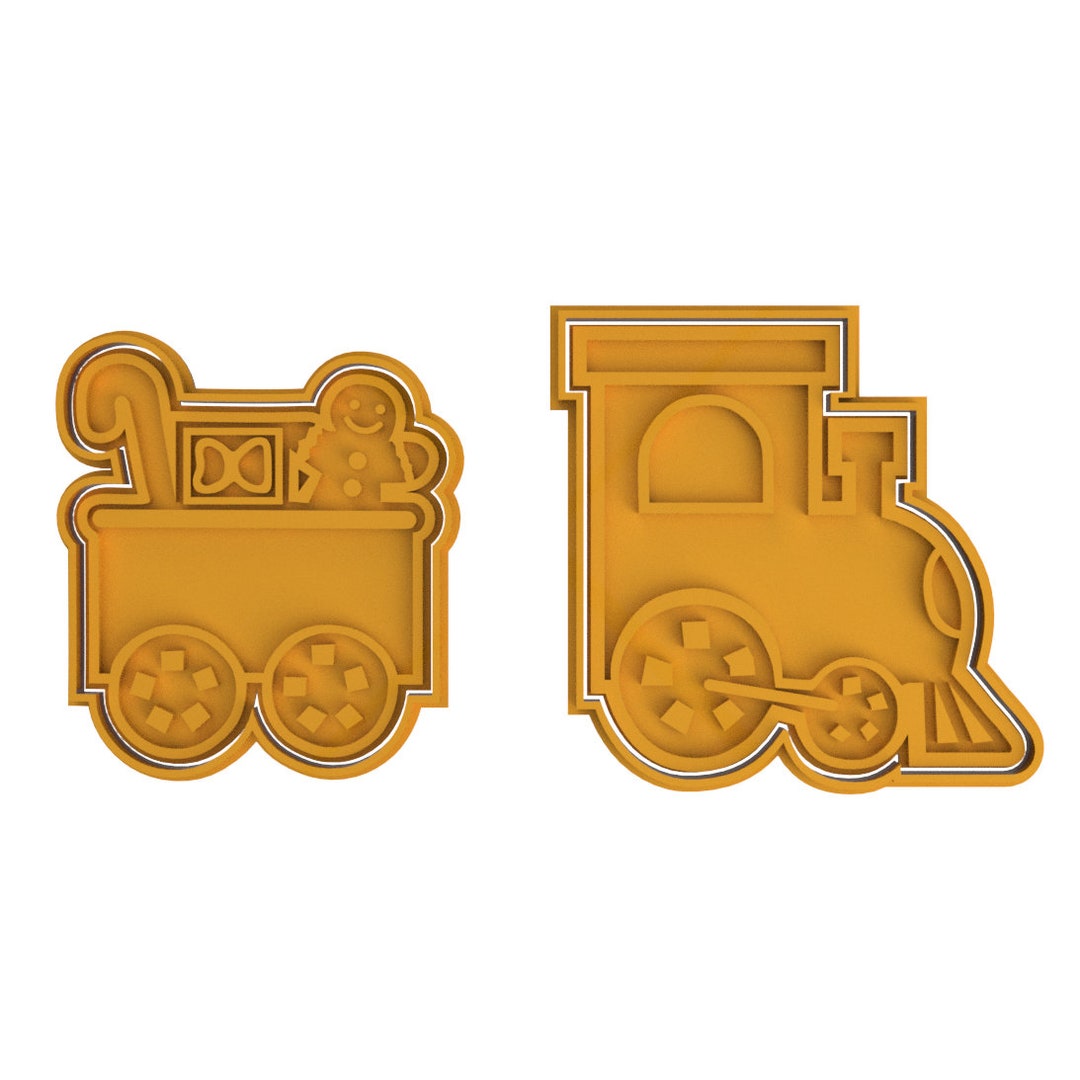 Christmas Train Set Cookie Cutter, Stamp and Debosser Set - Etsy