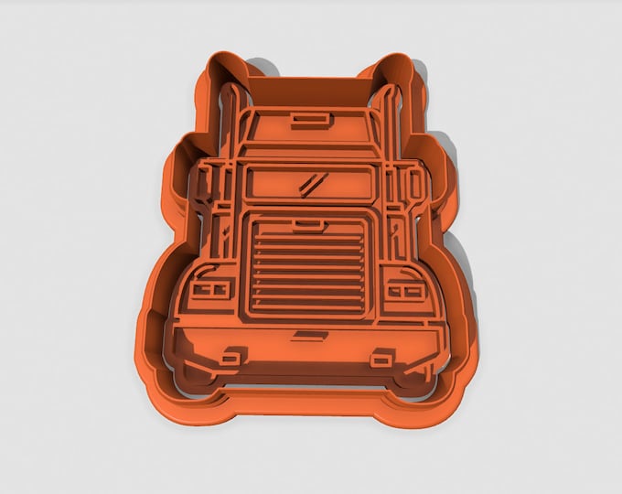 Truck / Big Rig / Semi Cookie Cutter, Stamp and Debosser Set - Etsy