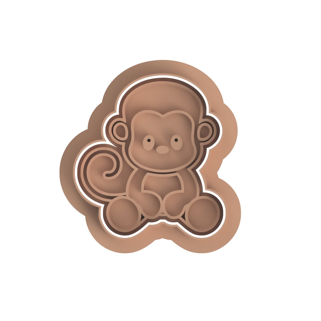 Monkey Cookie Cutter, Stamp and Debosser Set - Etsy Australia