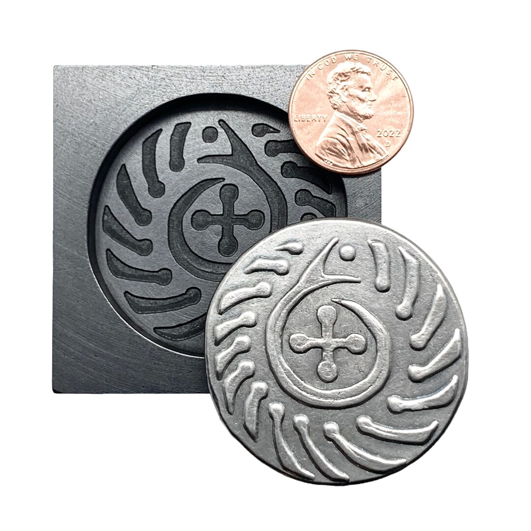 Anglo-saxon QUILLED SERPENT silver Sceat 600S A.D. Graphite Coin Mold ...