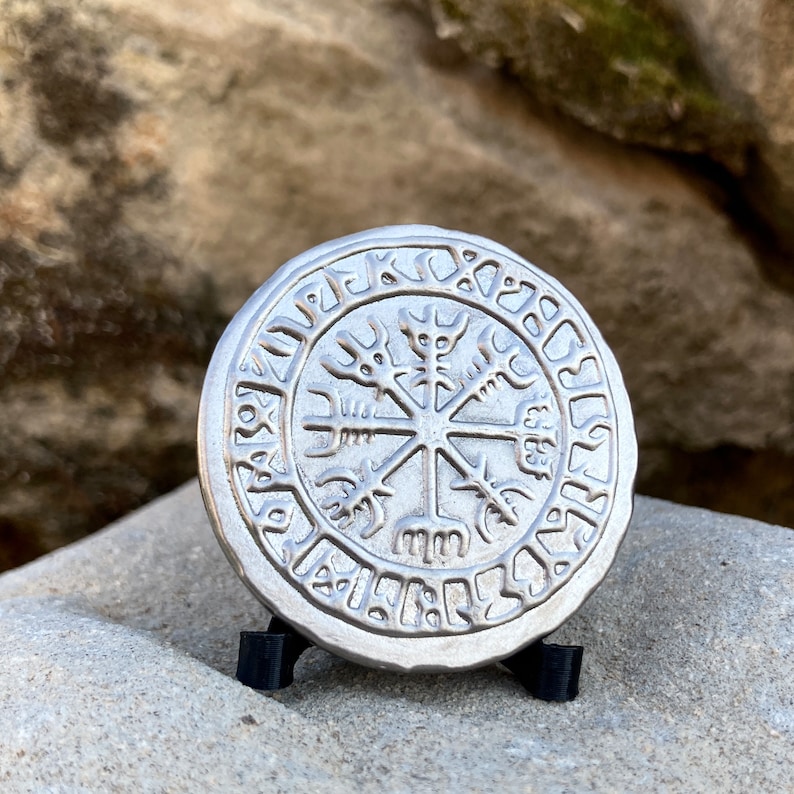 VIKING RUNIC COMPASS vegvisir Graphite Coin Mold - Etsy
