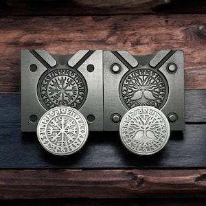 VIKING RUNIC COMPASS - (2 Sided) Graphite Coin Mold - Etsy