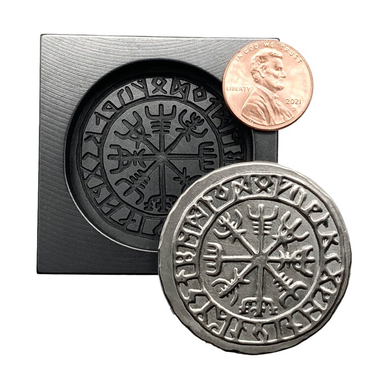 VIKING RUNIC COMPASS vegvisir Graphite Coin Mold - Etsy