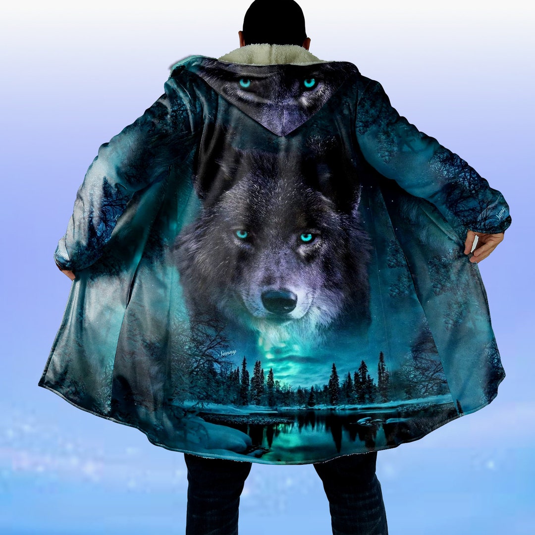 Native Dark Angry Wolf Moon 3D Print Dream Cloak Thick Warm - Etsy